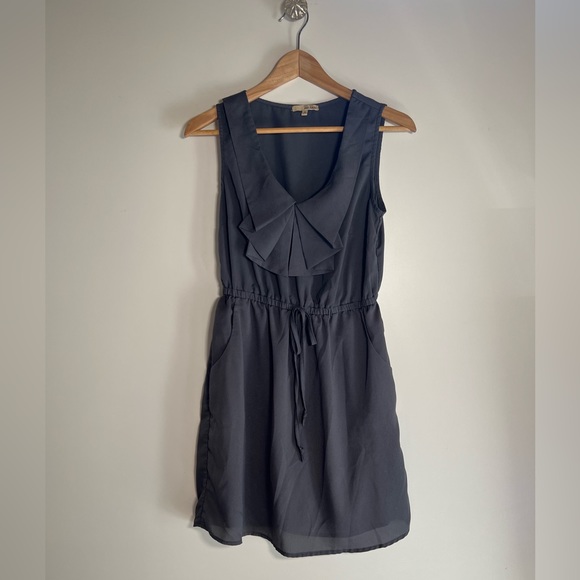 BeBop | Dresses | Bebop Gray Ruffle Front Sleeveless Dress | Poshmark